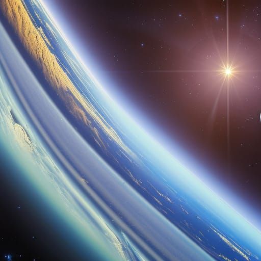 Planetary Flyby: A Star and a Piece of a Ring - AI Generated Artwork ...