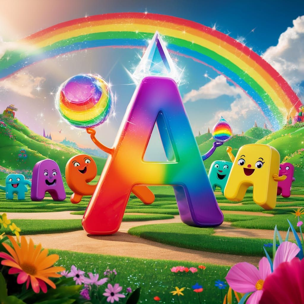 Whimsical Land of Alphabets Celebration in Vibrant... - AI Art