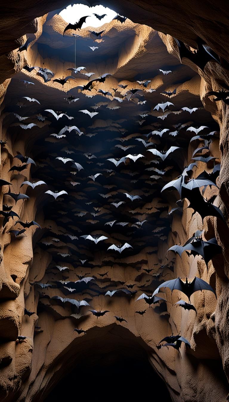 a cave of bats - AI Generated Artwork - NightCafe Creator