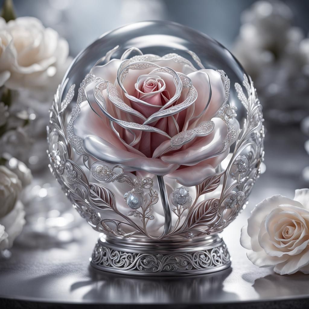 Crystal ball rose - AI Generated Artwork - NightCafe Creator