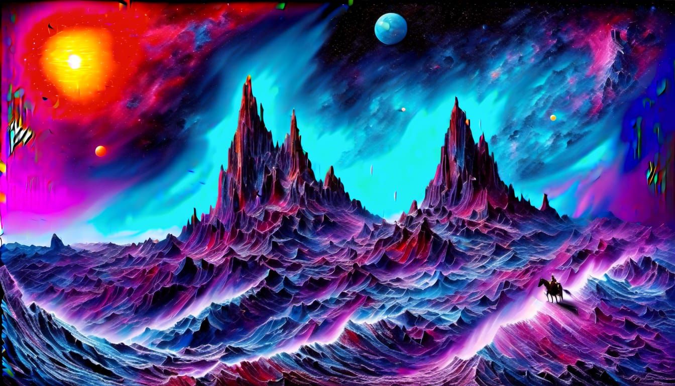 (Descending To Nowhere:1.5) / epic (surreal cosmic) (Salt painting ...