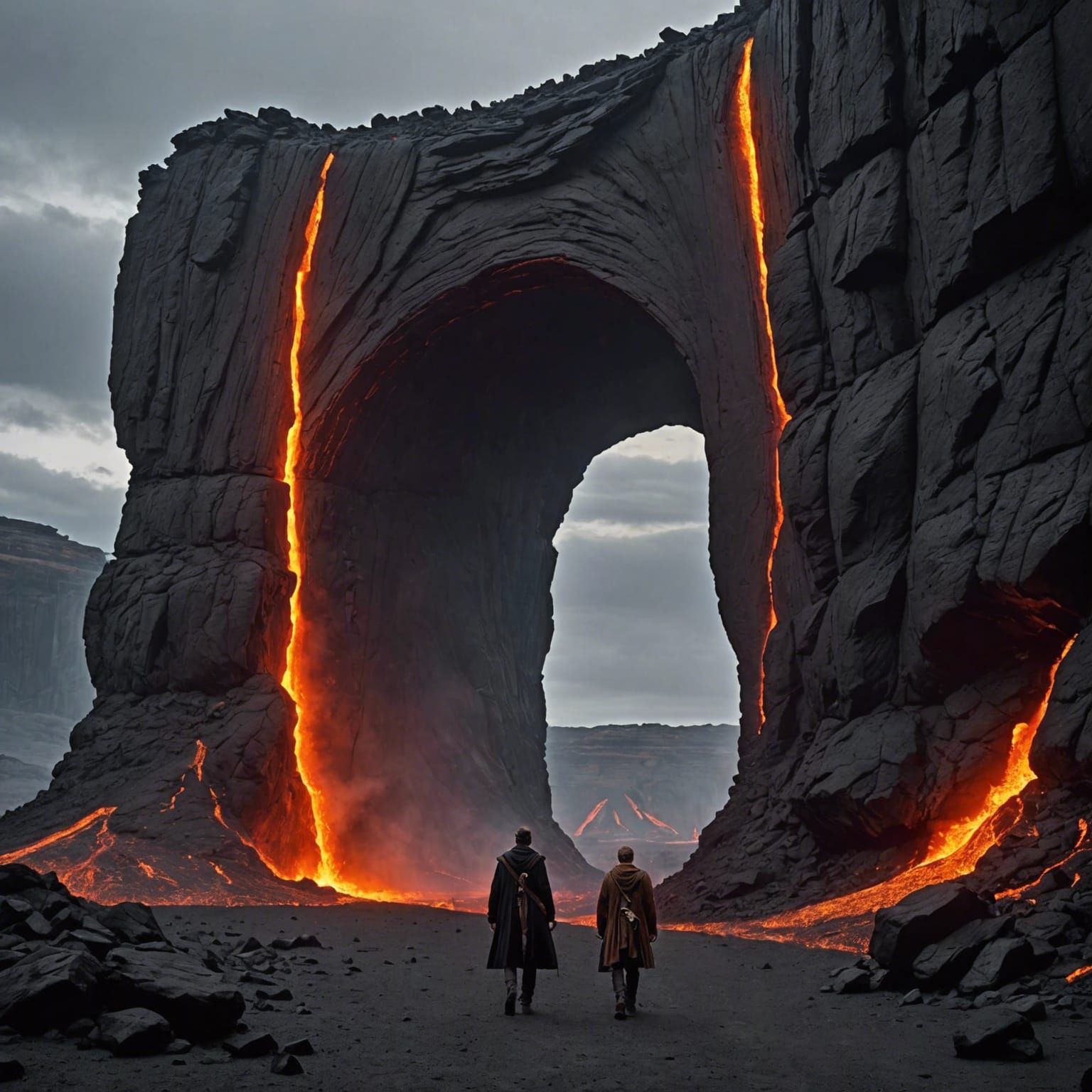 At last, they came to a lava arch at least twice their height that made ...