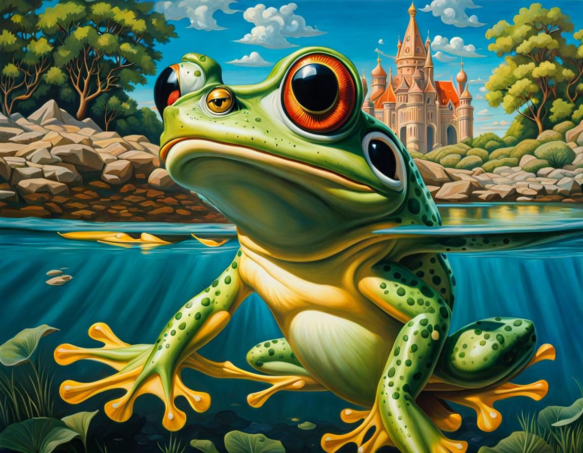 googly frog (from Springfield?) - AI Generated Artwork - NightCafe Creator