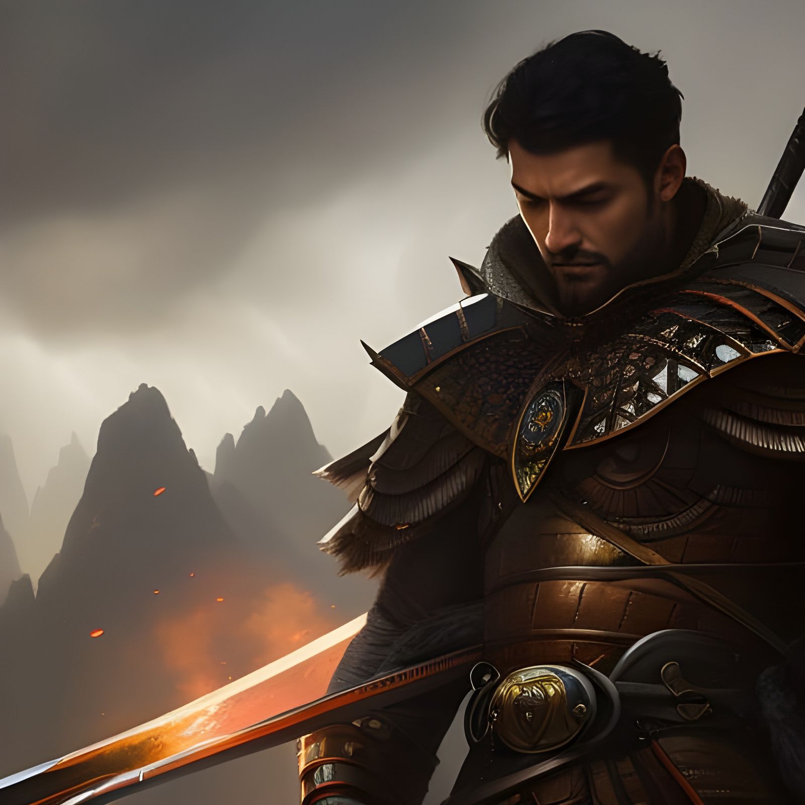 portrait Male, d & d, fantasy, intimidating, digital painting, strong ...