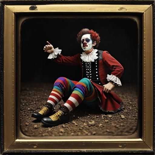 circus clown, fallen down - AI Generated Artwork - NightCafe Creator