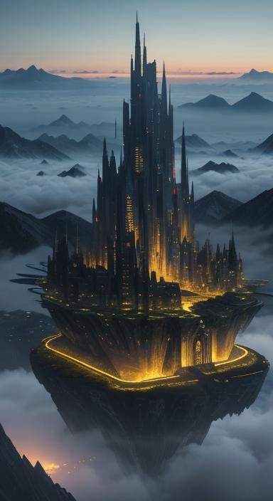 Sci-fi floating city - AI Generated Artwork - NightCafe Creator