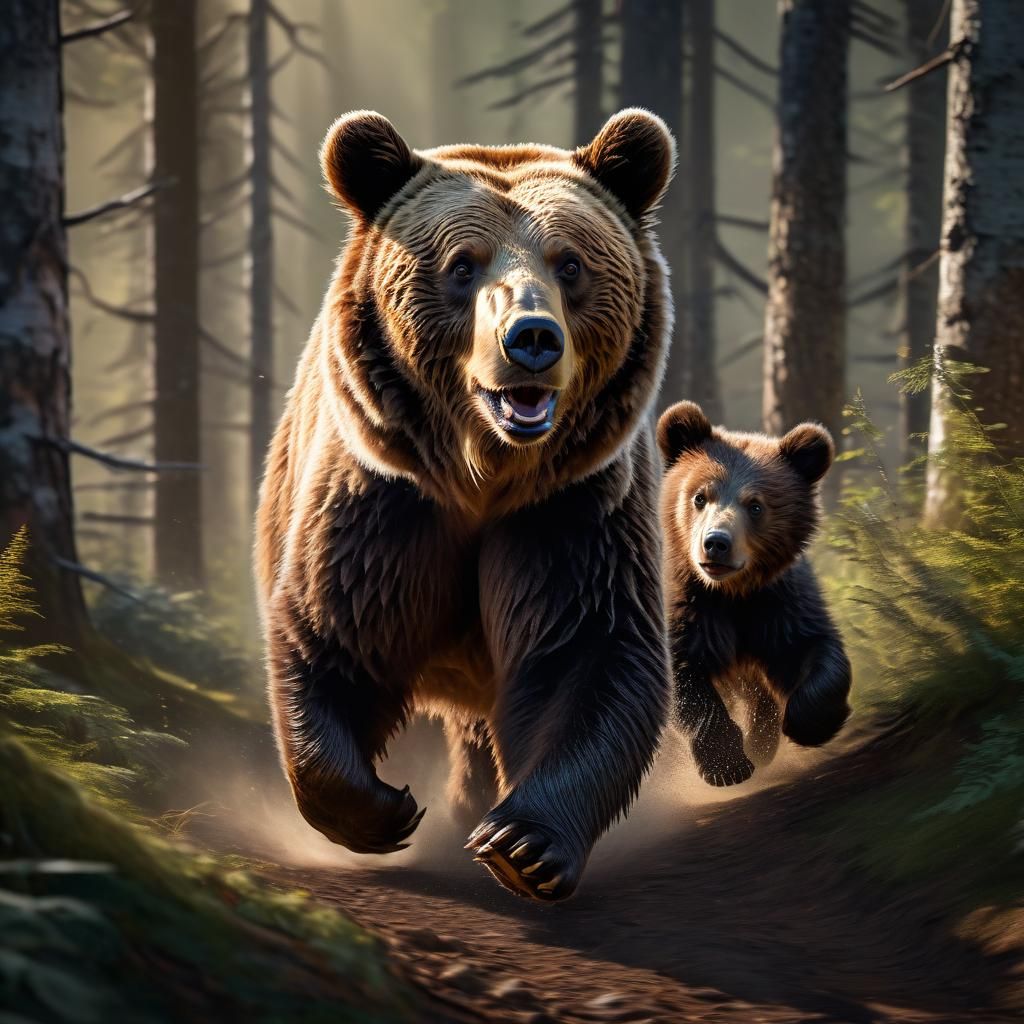 Playful Bears’ Fun Run - AI Generated Artwork - NightCafe Creator
