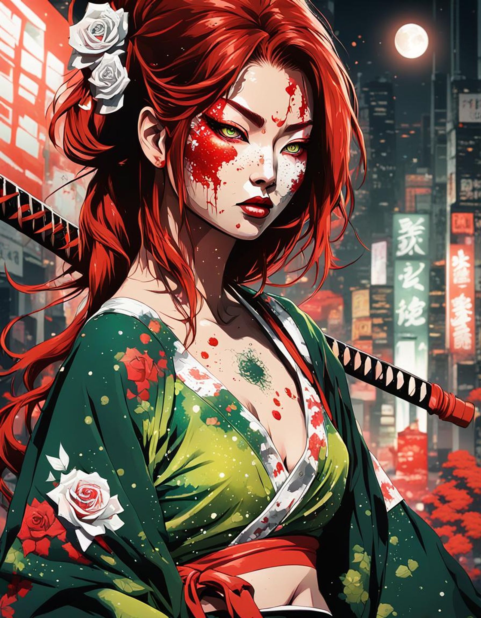 Kunoichi Ruby second in command of the Thorn Clan - AI Generated Artwork - NightCafe Creator