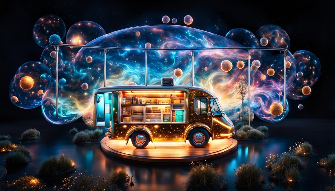 Futuristic Cosmic Food TRUCK - AI Generated Artwork - NightCafe Creator