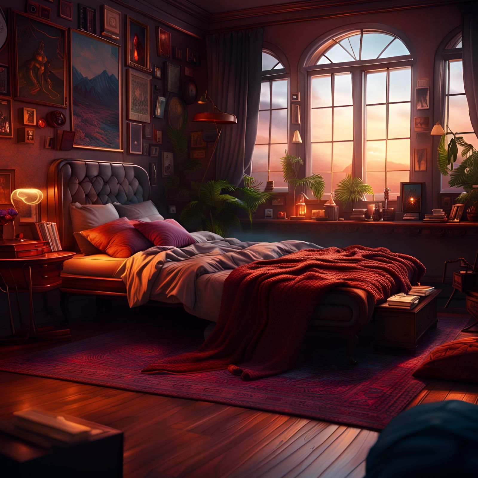 Cozy Bedroom - AI Generated Artwork - NightCafe Creator