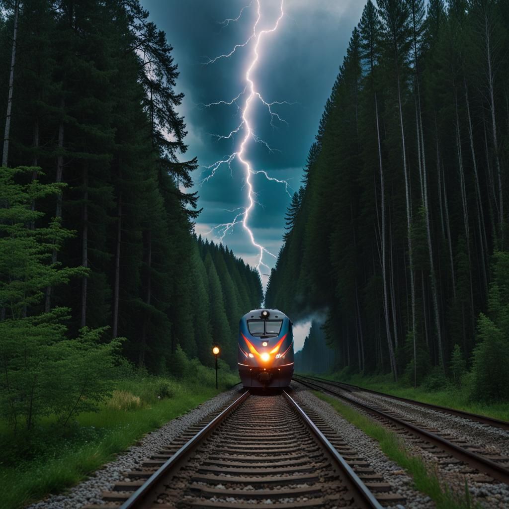 "Train Travelling Through A Forest" - AI Generated Artwork - NightCafe ...