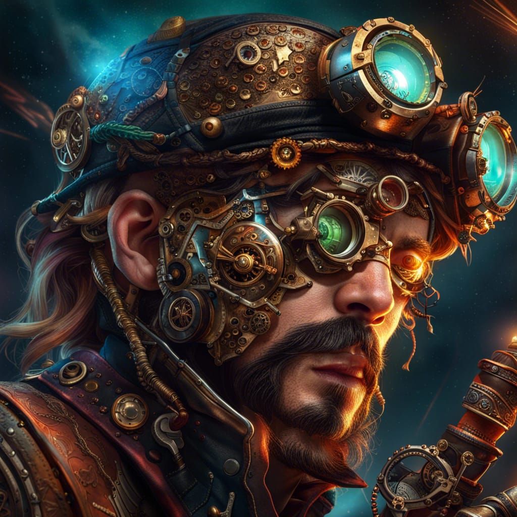 Hyper realistic Steampunk pirates in space - AI Generated Artwork ...