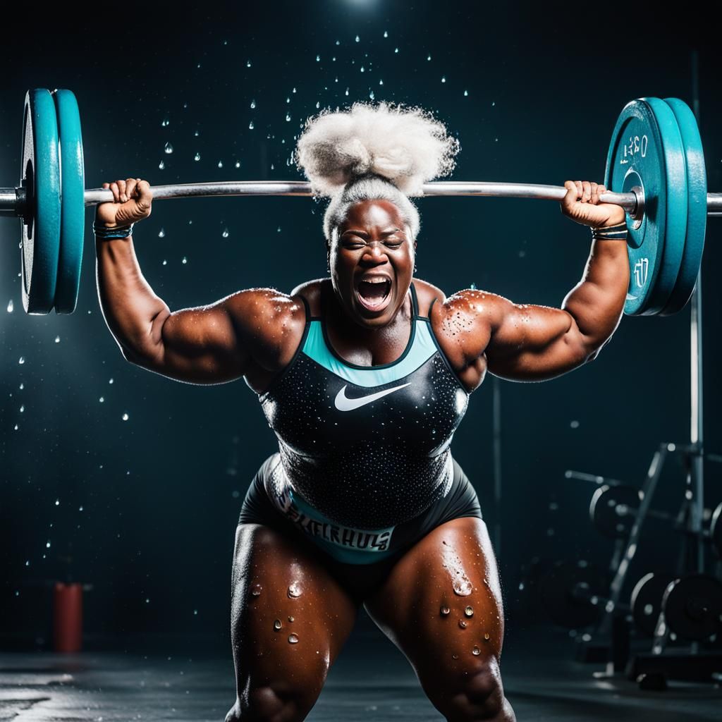 Strong Plus-Size Nigerian Girl Lifter in High-Fash... - AI Art