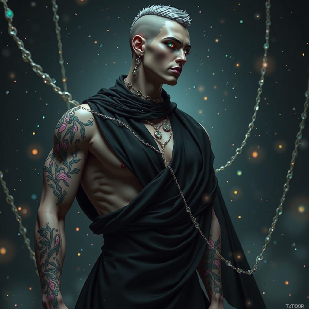 Ethereal Fae Figure in Cyberpunk Style - AI Art