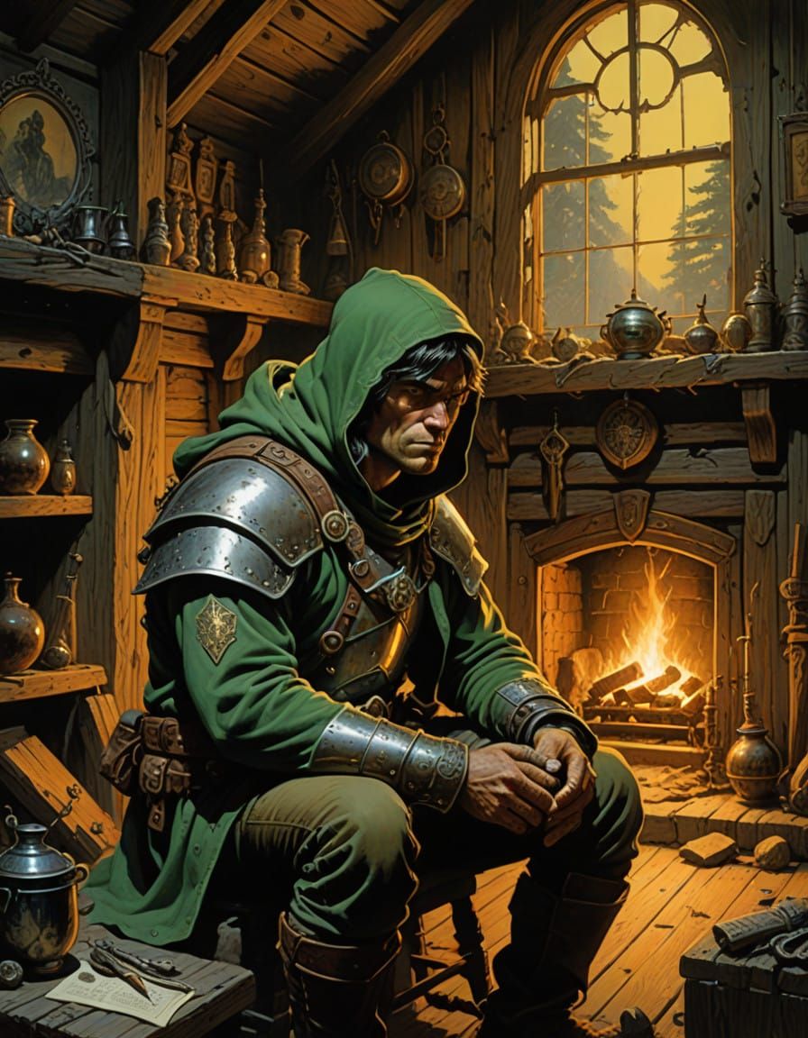 Medieval Ranger by Fiery Hearth in Dark Fantasy St... - AI Art