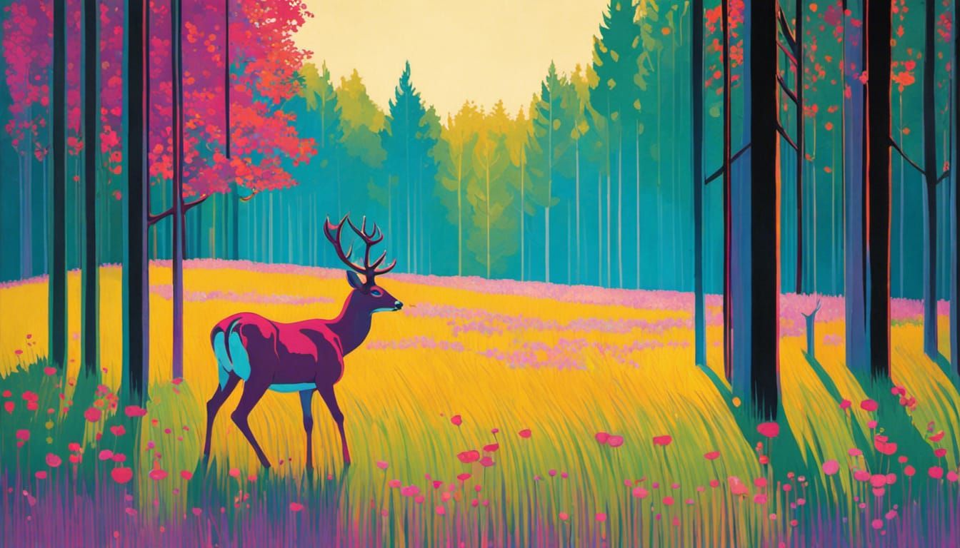 surreal deer in the woods - AI Generated Artwork - NightCafe Creator