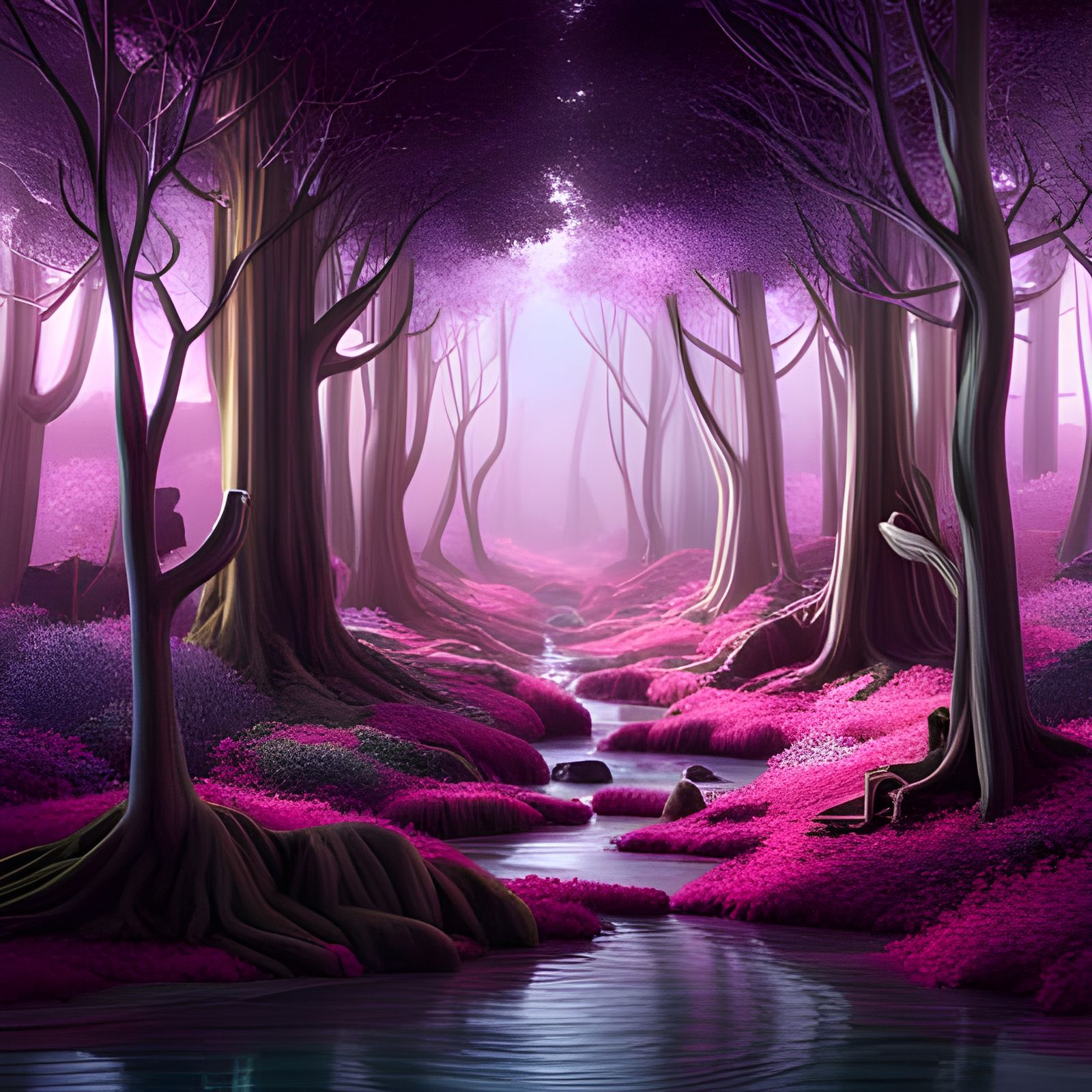 Pink Forest - AI Generated Artwork - NightCafe Creator