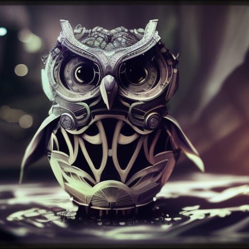 Clock work owl. - AI Generated Artwork - NightCafe Creator