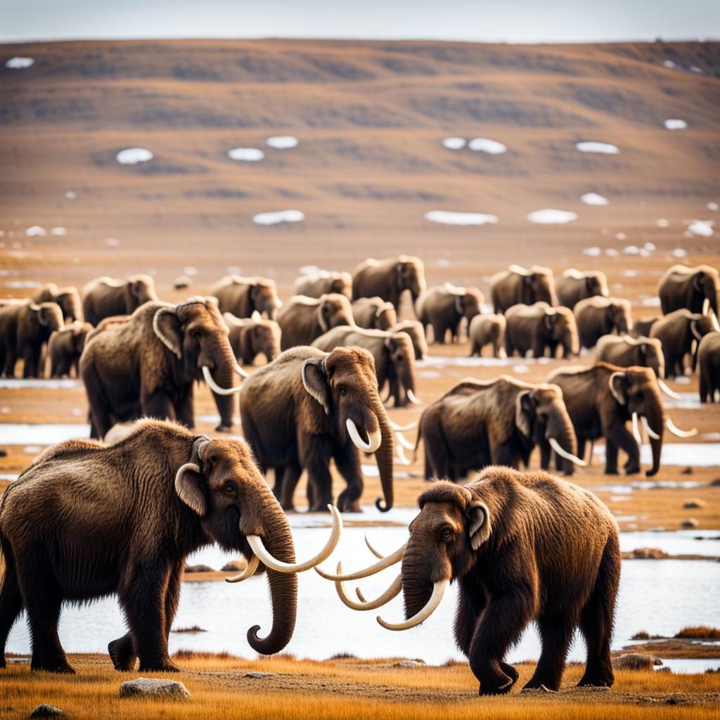 woolly mammoth herd on the tundra | Professional photography, bokeh ...
