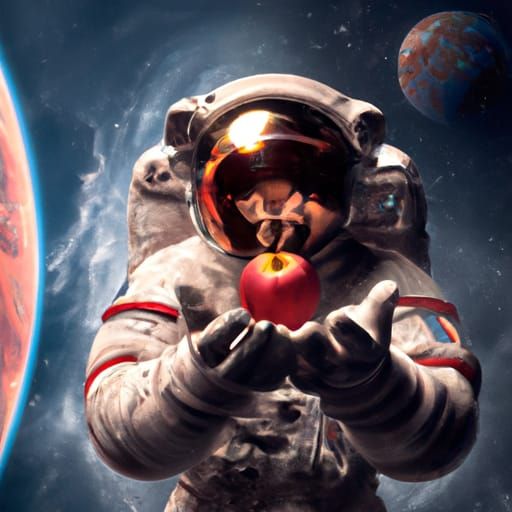 Apple in Space - AI Generated Artwork - NightCafe Creator