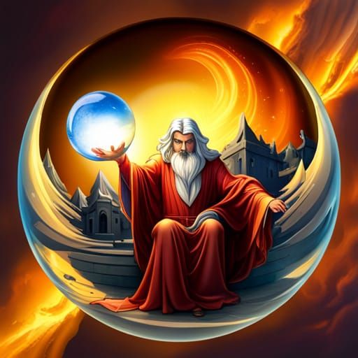 Wizard with an Orb in an Orb - AI Generated Artwork - NightCafe Creator