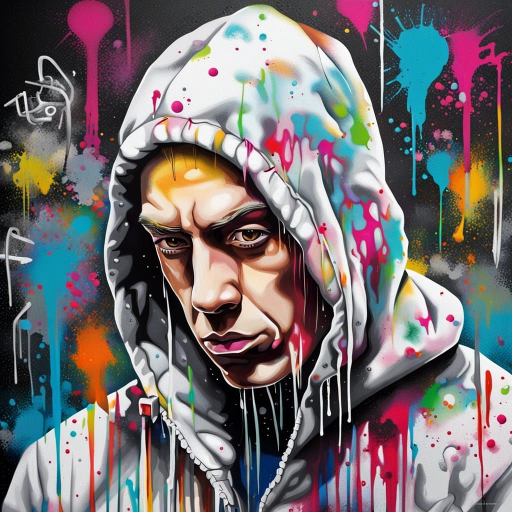 eminem graffiti art, - AI Generated Artwork - NightCafe Creator