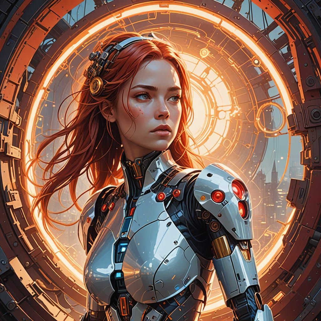 Cyborg Fembot Scientists Explore Resplendent Krell... - AI Art