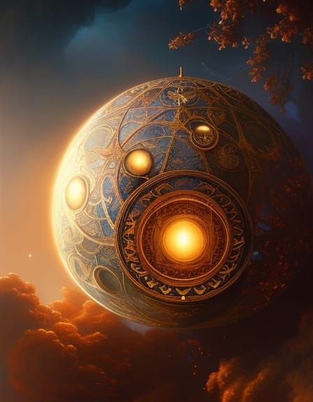Celestial Mechanical Orb - AI Generated Artwork - NightCafe Creator