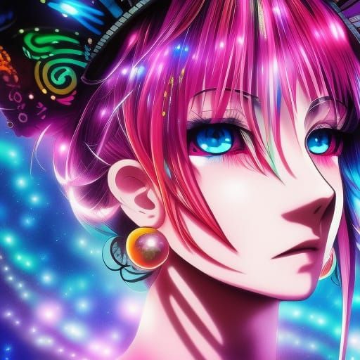 Colorful Raver Girl, Pretty Lights - AI Generated Artwork - NightCafe ...