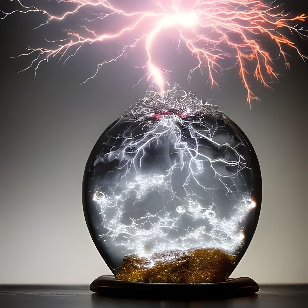 the destruction of the glass cap by lightning - AI Generated Artwork ...