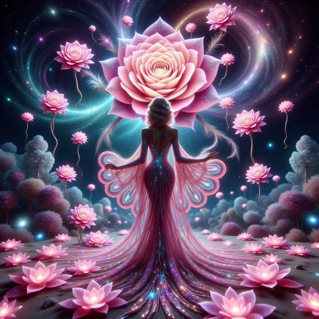 The Goddess of the Cosmic Lotus Flowers