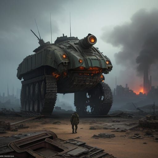 Battle-Ready Frog Dominates Post-Apocalyptic Battl... - AI Art
