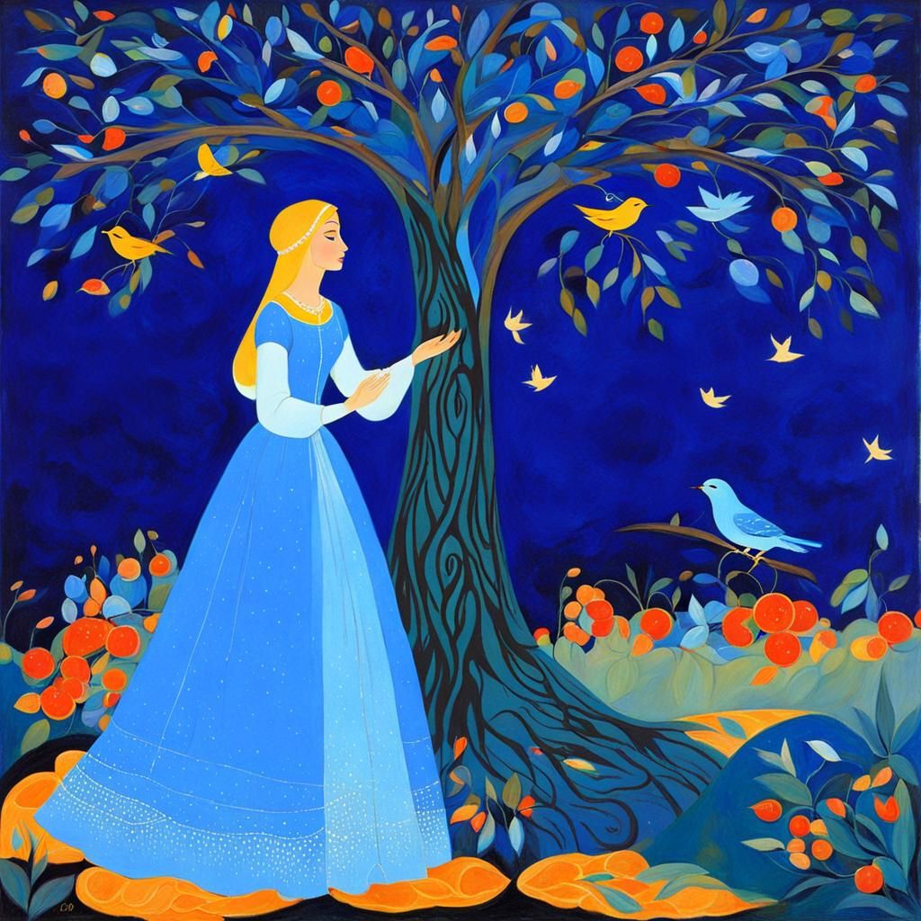 Cinderella Praying To The Tree - AI Generated Artwork - NightCafe Creator