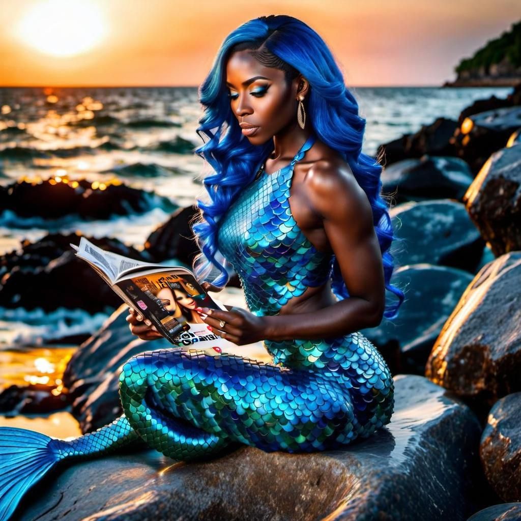 A Nigerian mermaid has come up to the beach to collect her mail and ...