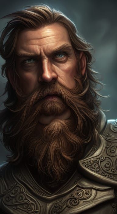 Mean dwarf with kind eyes and auburn hair and beard - AI Generated ...