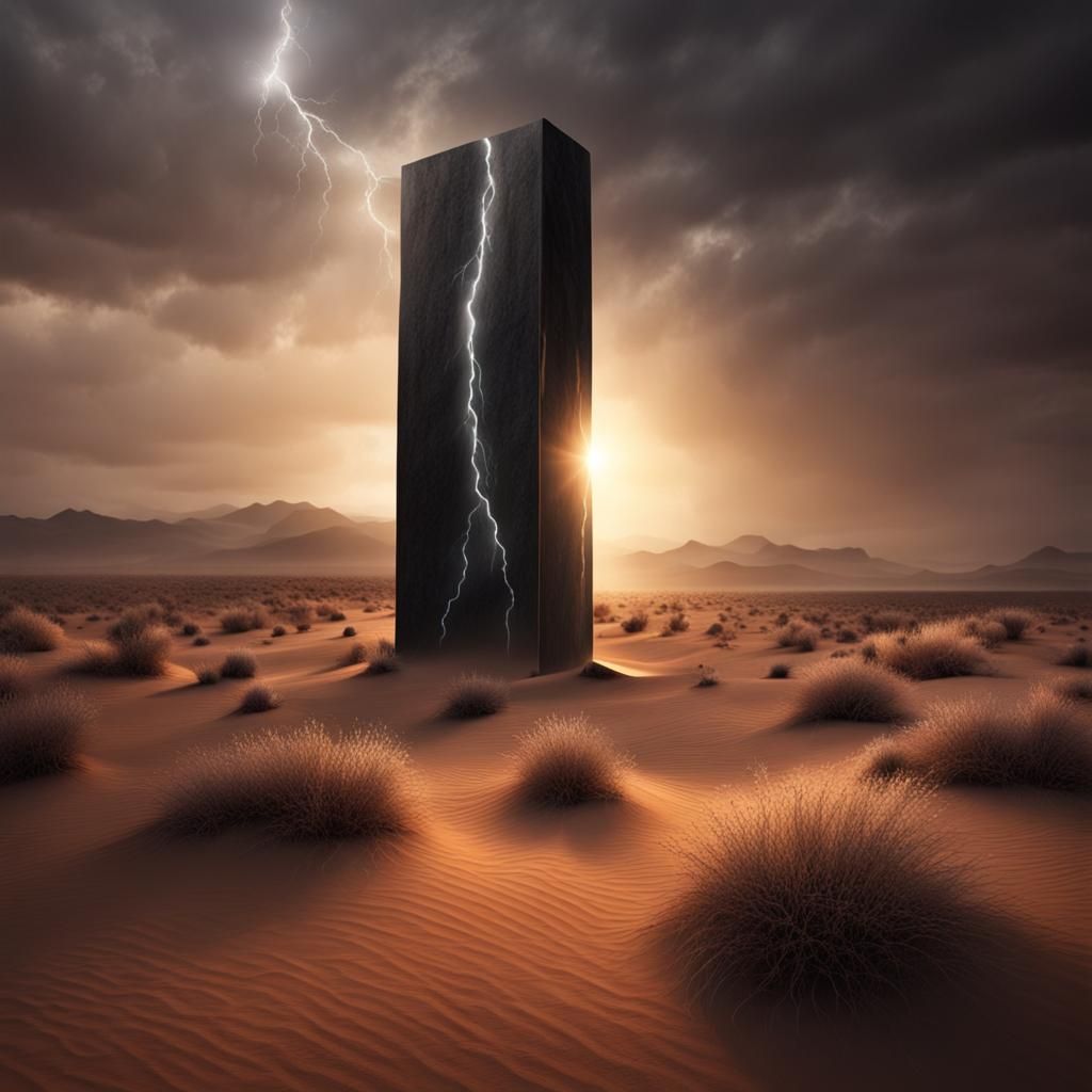 Monolith in the desert - AI Generated Artwork - NightCafe Creator