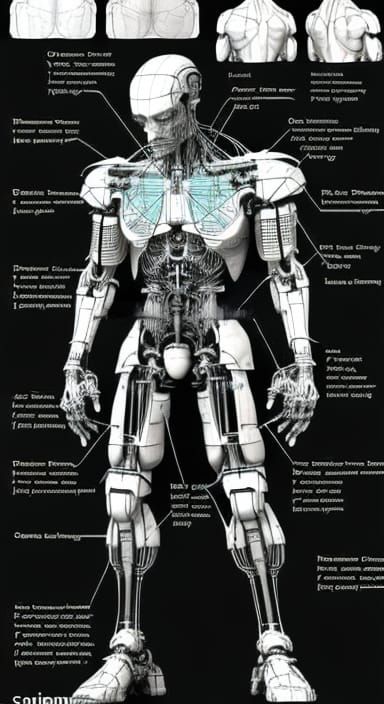 Cyborg blueprint!! - AI Generated Artwork - NightCafe Creator
