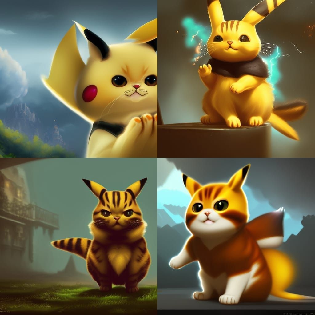 a cat that looks like a pikachu - AI Generated Artwork - NightCafe Creator