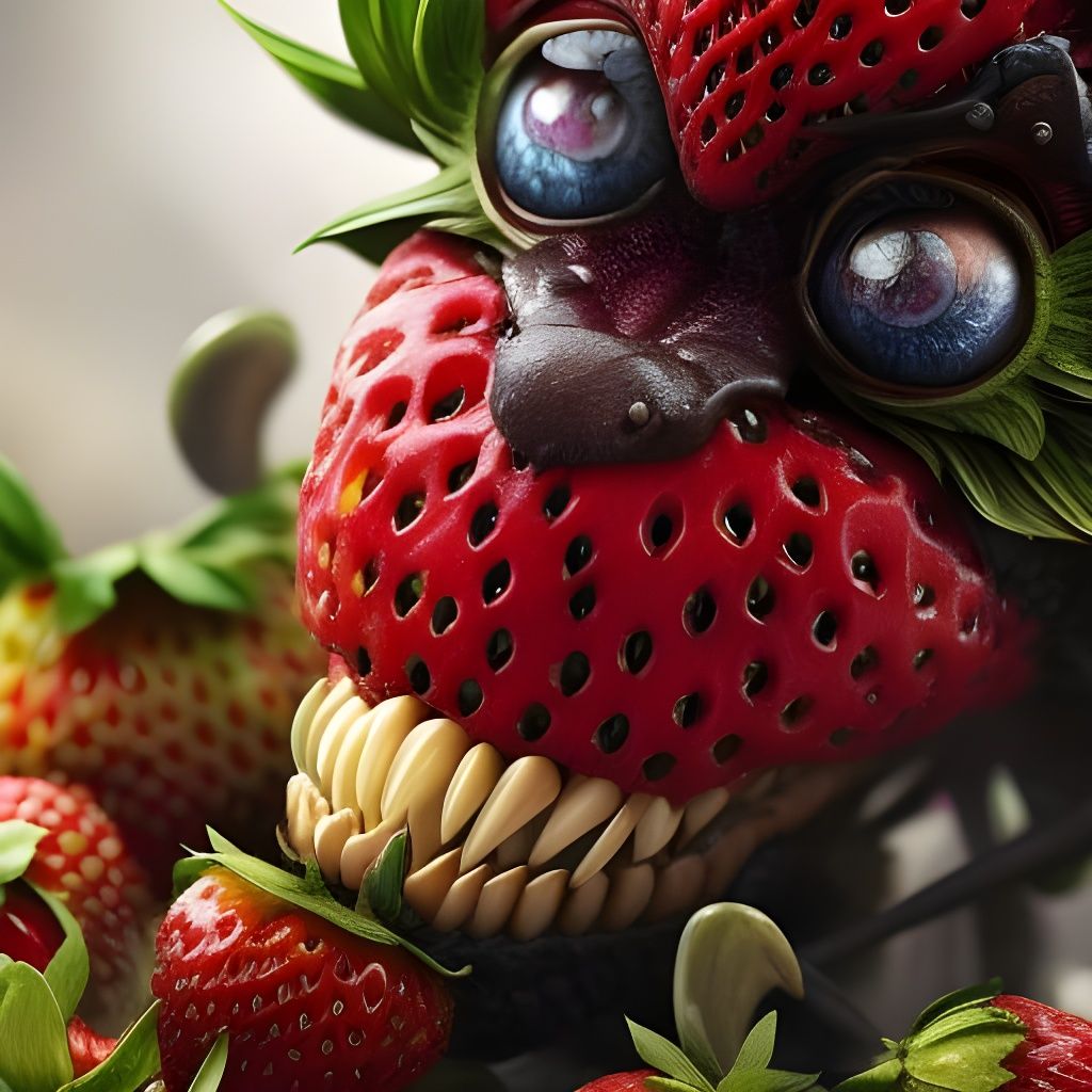 Strawberry monster - AI Generated Artwork - NightCafe Creator