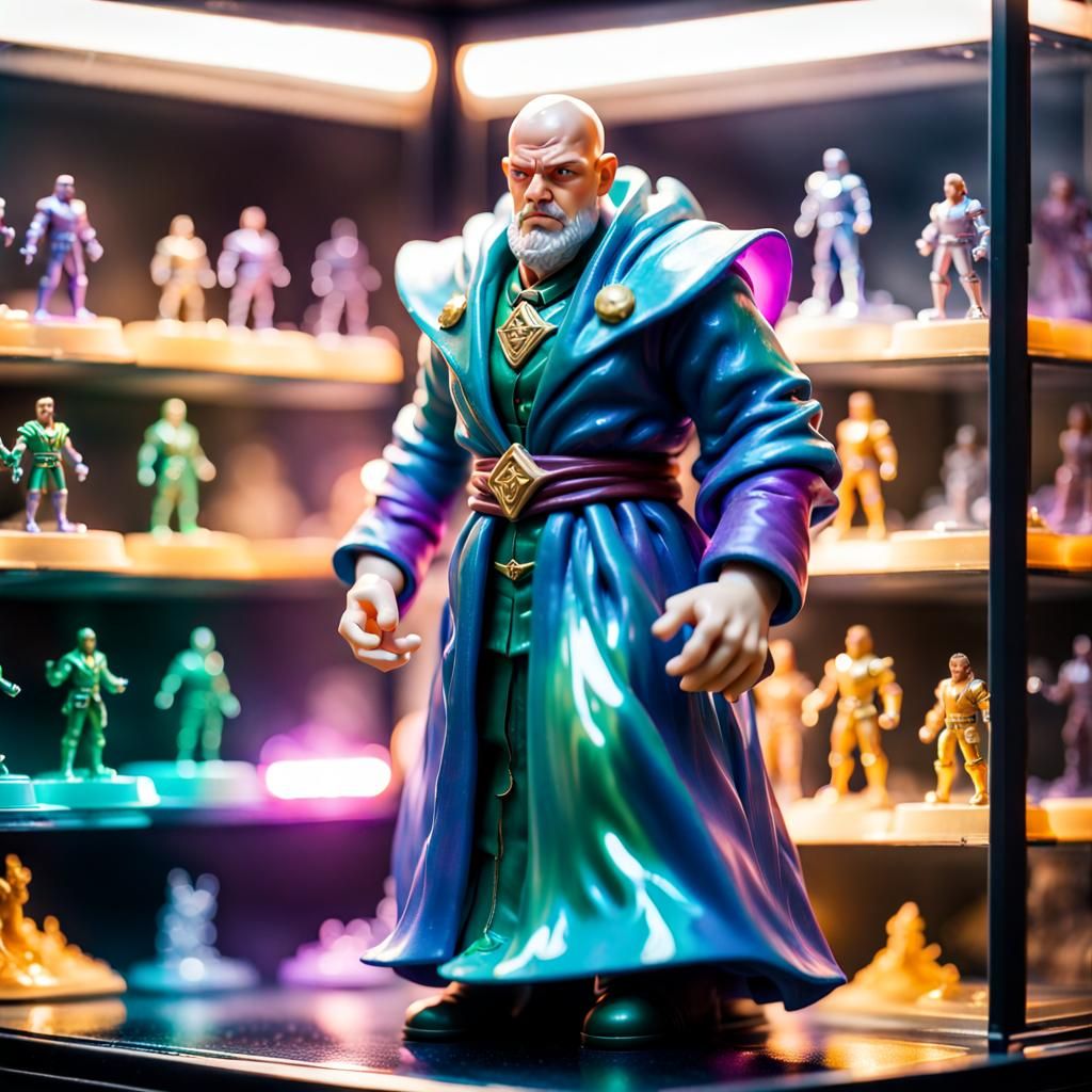 Polished plastic bulky Mage action figure, magic lightning figure ...
