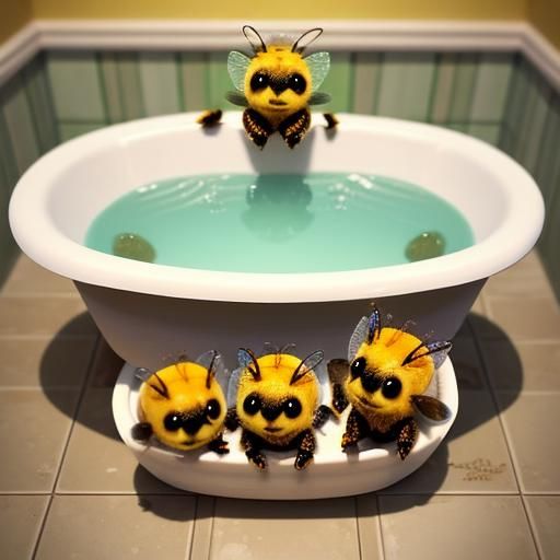 Bee Bath - AI Generated Artwork - NightCafe Creator