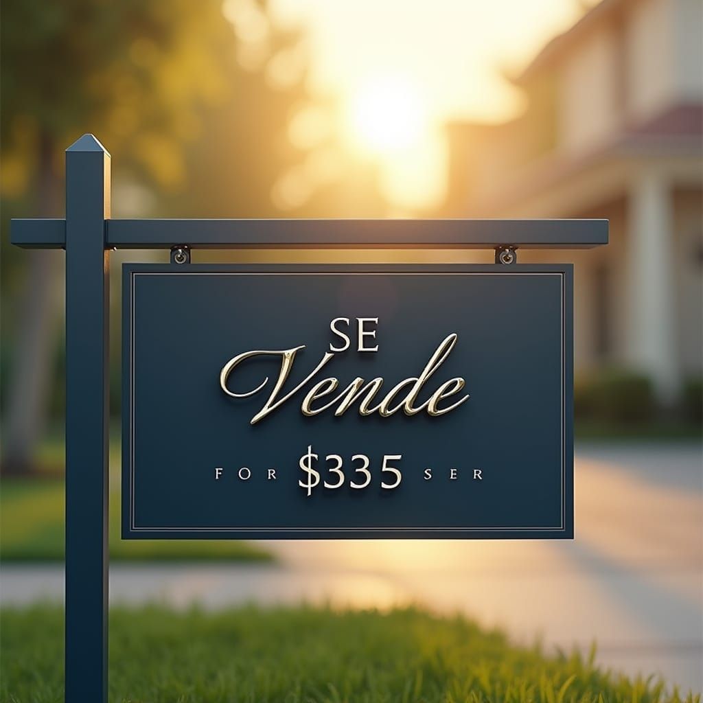 Luxury Real Estate Sign with Metallic Letters and ... - AI Art