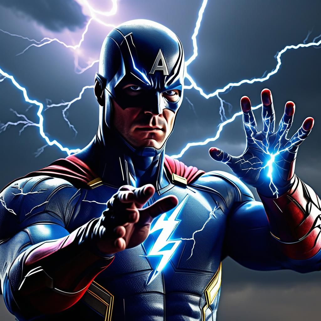 Superhero Lightning Bolt - AI Generated Artwork - NightCafe Creator