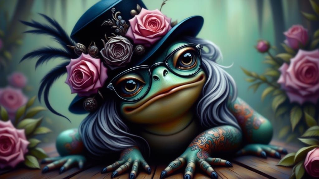 Lookin' for Love - Gothic Frog in Elegant Disguise
