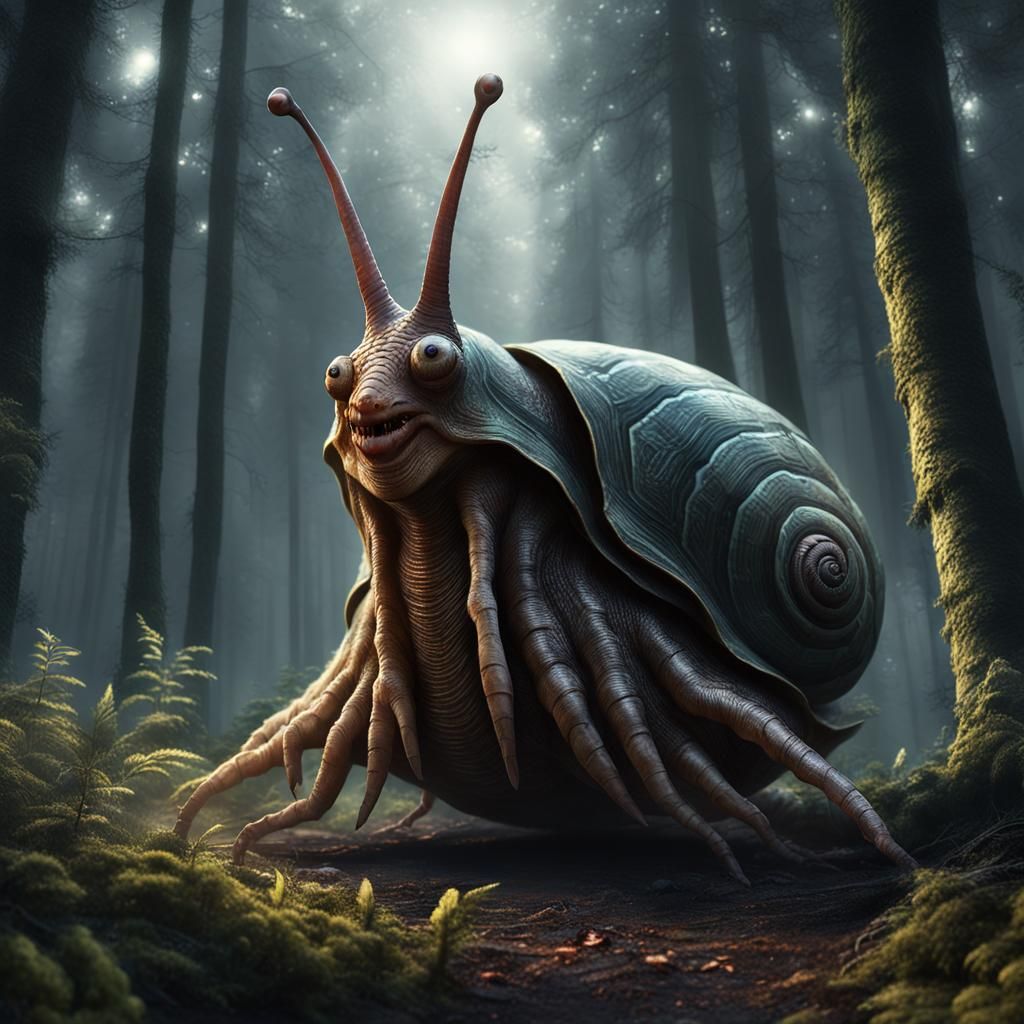 an alien snail-like creature greets you - AI Generated Artwork ...