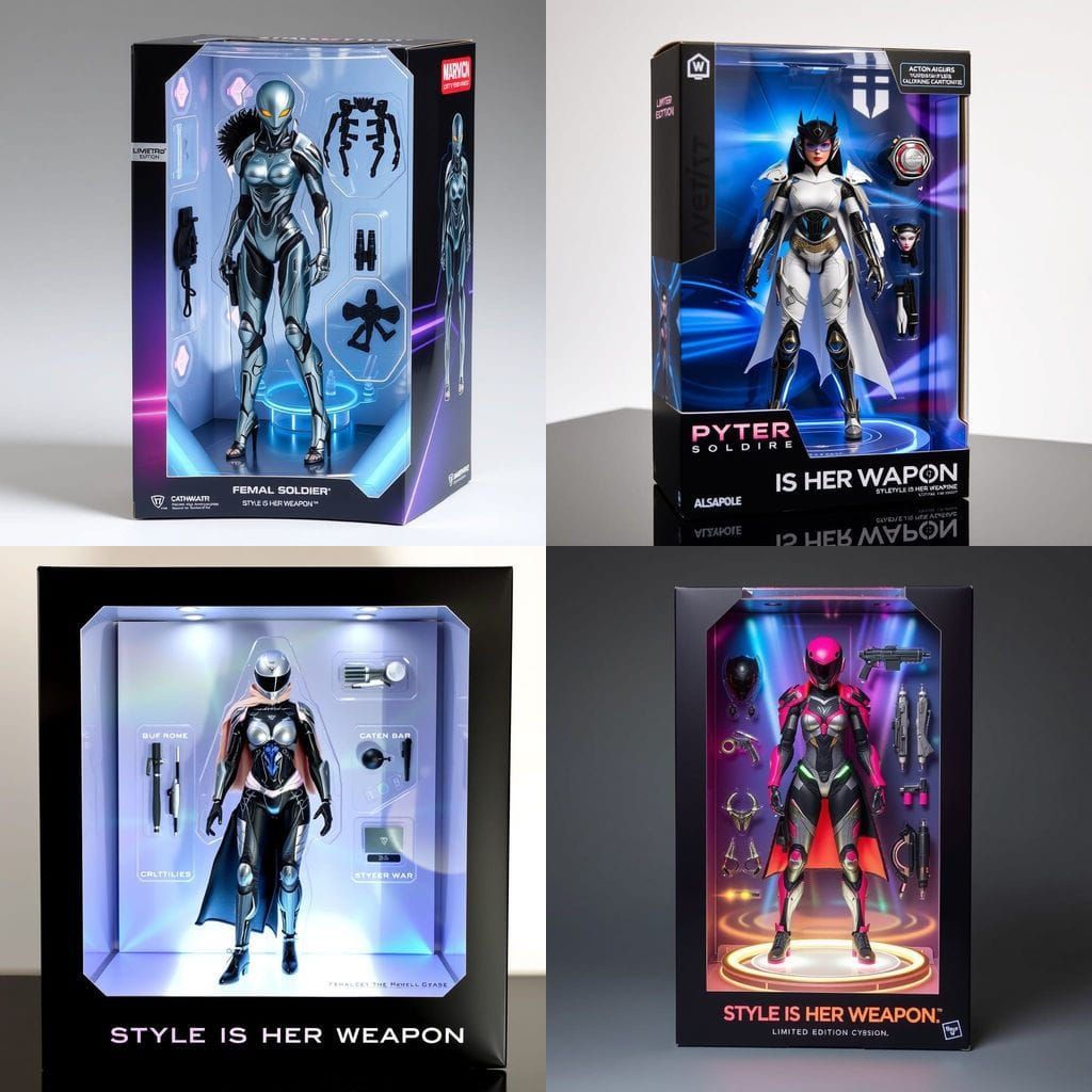 High-Tech Female Cyborg in Futuristic Digital Cout... - AI Art