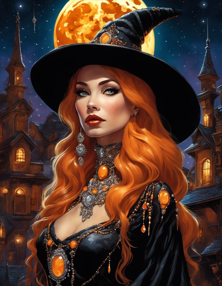 Moon Lit Witch v2 - AI Generated Artwork - NightCafe Creator