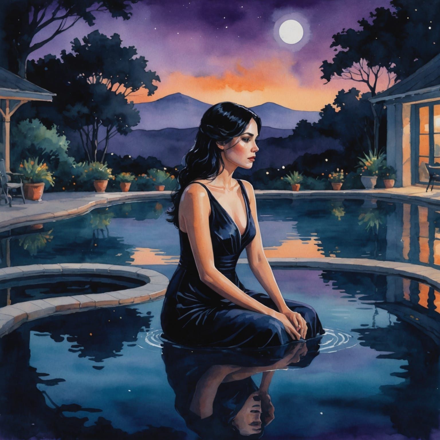 Pool Reflections - AI Generated Artwork - NightCafe Creator