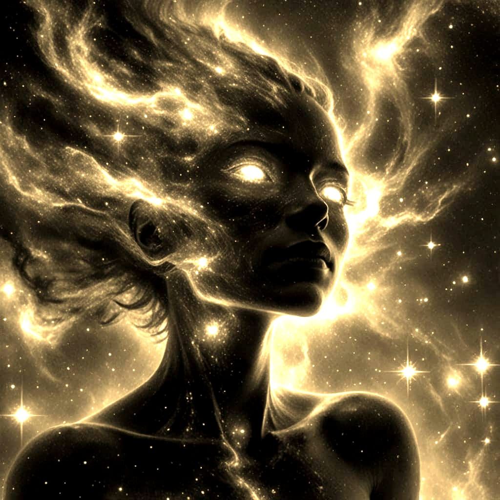 Mother Earth - Ethereal Male Spirit Galaxy Portrait