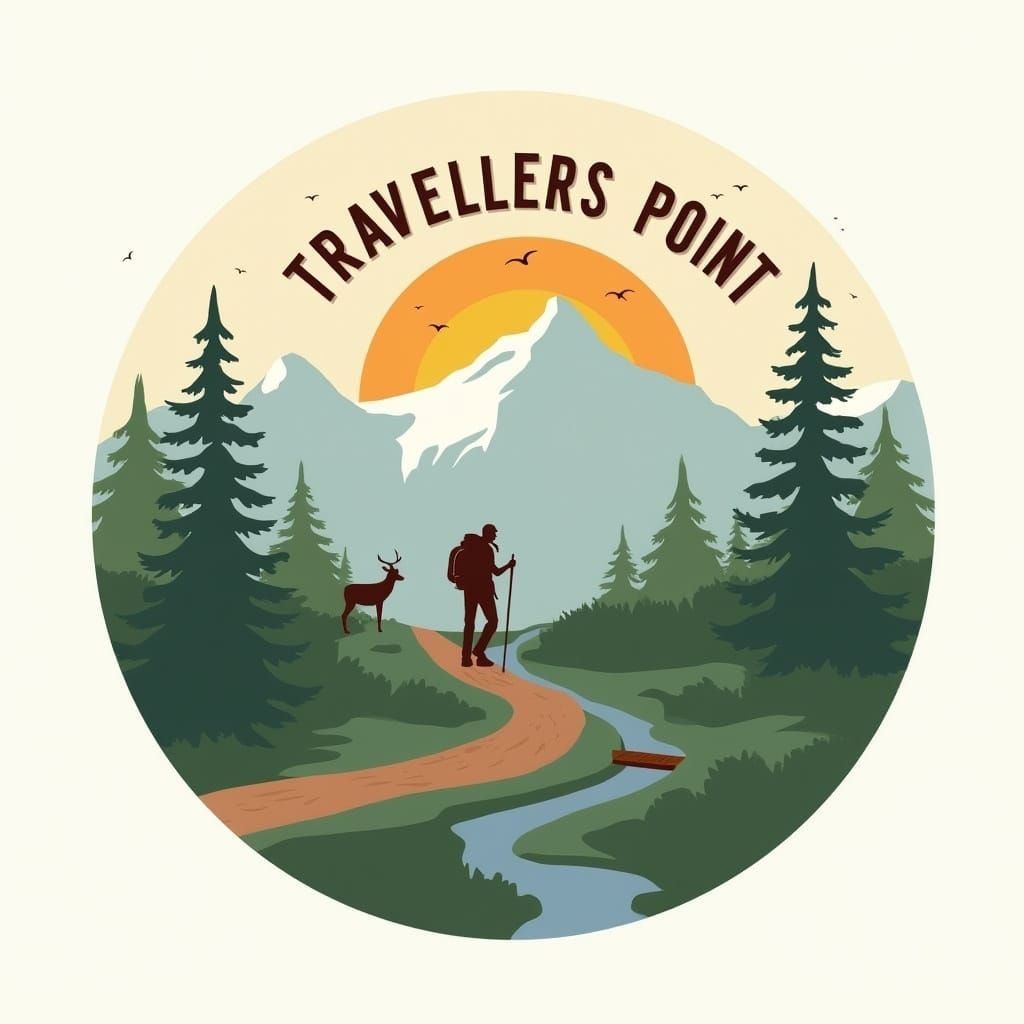 Adventure-Driven Travel Logo in Earthy Tones - AI Art
